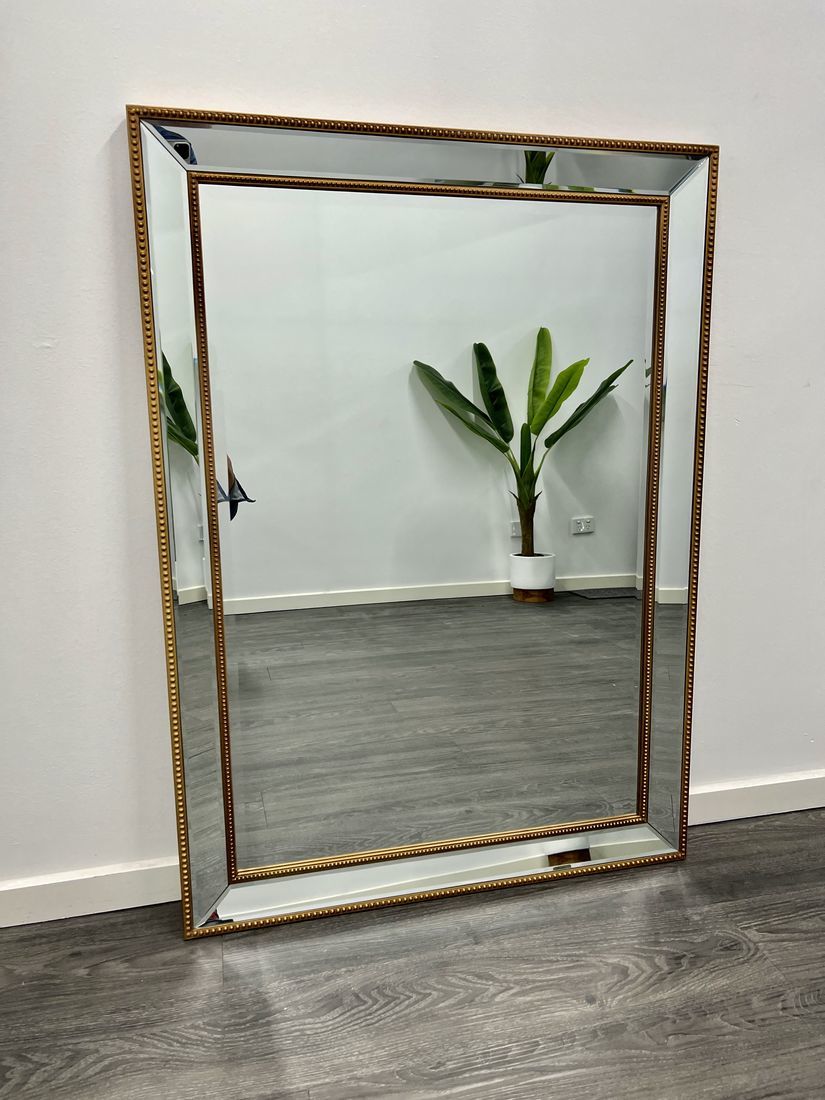Classic Beaded Gold Framed Rectangle Mirror – Ultimate Mirrors